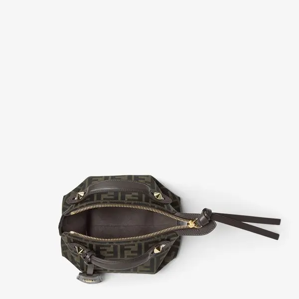 Fendi Ff Zucca Jacquard And Leather Mini Bag